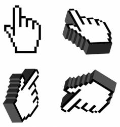 3d hand cursors Royalty Free Vector Image - VectorStock
