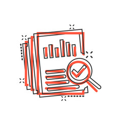 Audit document icon in comic style result report Vector Image