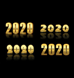 Gold numbers isolated Royalty Free Vector Image