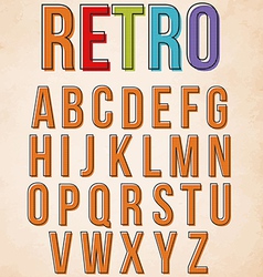 Print technique retro alphabet Royalty Free Vector Image
