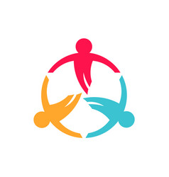 Unity three logo people Royalty Free Vector Image