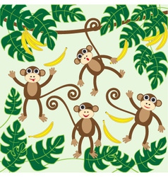 Four monkeys Royalty Free Vector Image - VectorStock