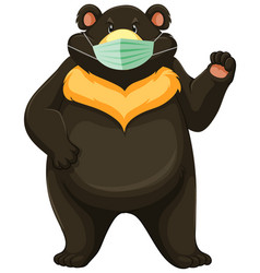 Black hair boy wearing mask Royalty Free Vector Image