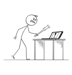 Cartoon of angry man or businessman working Vector Image