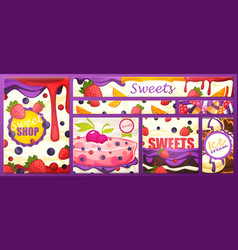 Bakery and pastry desserts banner template set Vector Image
