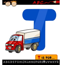 Funny letter t cartoon Royalty Free Vector Image