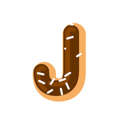 Donut font pie alphabet baked in oil letters Vector Image