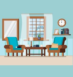 Cozy home living room interior background scene Vector Image