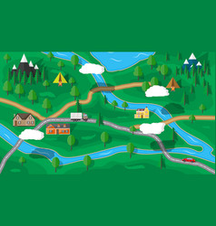 Mountains Road Map Poster Royalty Free Vector Image