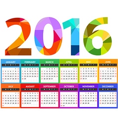 2020 year calendar template two thousand twenty Vector Image