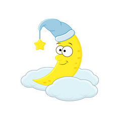 Cute moon kawaii characters Royalty Free Vector Image