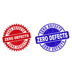 Zero defects rounded and rosette watermarks with Vector Image