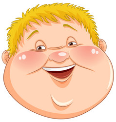 Face of fat boy cartoon Royalty Free Vector Image