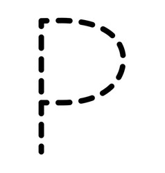 Tracing alphabet lowercase small letter p Vector Image