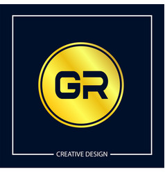 Initial gr letter logo template design Royalty Free Vector