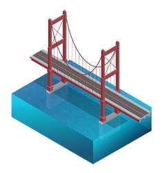 Isometric bridge concrete bridges drawbridge Vector Image