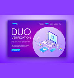 Qr code verification app website template Vector Image