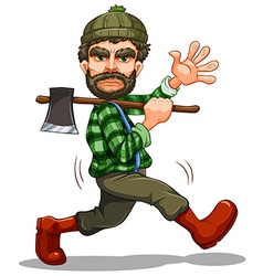 Lumberjack handsome logger cartoon character Vector Image