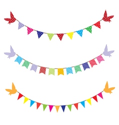 Bunting flags with birds set Royalty Free Vector Image