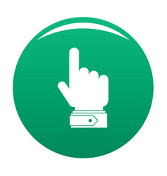 Hand direction icon green Royalty Free Vector Image