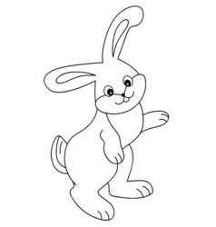 Square rabbit cartoon Royalty Free Vector Image