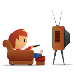 Cartoon man tv Royalty Free Vector Image - VectorStock