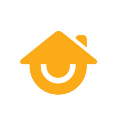 Cute house logo design Royalty Free Vector Image