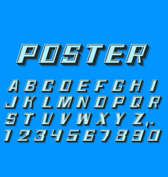 Shadow Alphabet font Type letters and numbers Vector Image