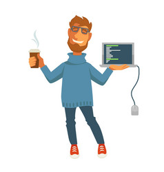 Digital specialist or computer web programmer Vector Image