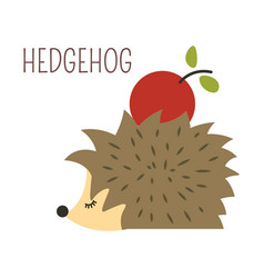 Hedgehog with apple Royalty Free Vector Image - VectorStock