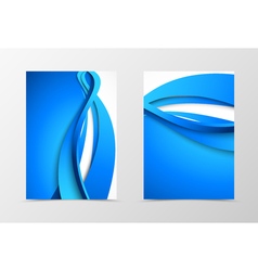 Front and back dynamic wave flyer template design Vector Image