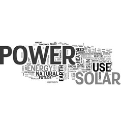 What you need to know about solar power text word Vector Image