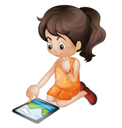 Using a tablet pc Royalty Free Vector Image - VectorStock