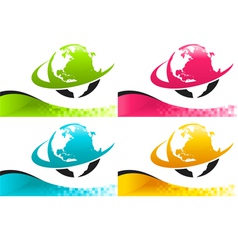 Global planet earth logo icon Royalty Free Vector Image