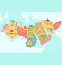 Map o middle east Royalty Free Vector Image - VectorStock