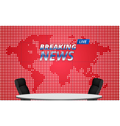 News studio with city background in day time Vector Image