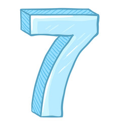 Cartoon - number seven the figure 7 Royalty Free Vector