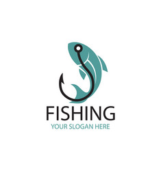 Fishing hook and fish Royalty Free Vector Image