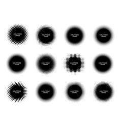Halftone incomplete circle frame dots Royalty Free Vector
