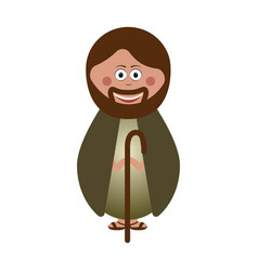 Isolated joseph cartoon character christmas Vector Image