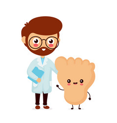 Cartoon happy foot holding hands Royalty Free Vector Image