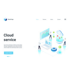 Dashboard management isometric landing page Vector Image