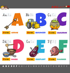 Educational cartoon alphabet letters for kids Vector Image