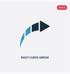 Two color right curve arrow icon from user Vector Image