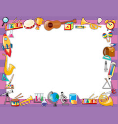 Border template with musical instruments Vector Image