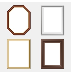 Set of colorful wooden frames wooden square Vector Image