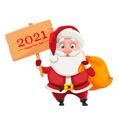 Merry christmas and happy new year santa claus Vector Image