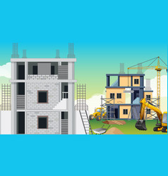 Building construction scene Royalty Free Vector Image