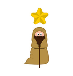 Isolated joseph cartoon character christmas Vector Image