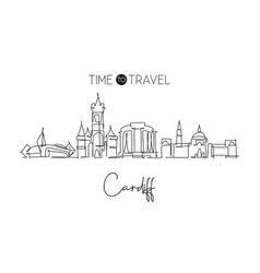 Toronto city one line drawing Royalty Free Vector Image